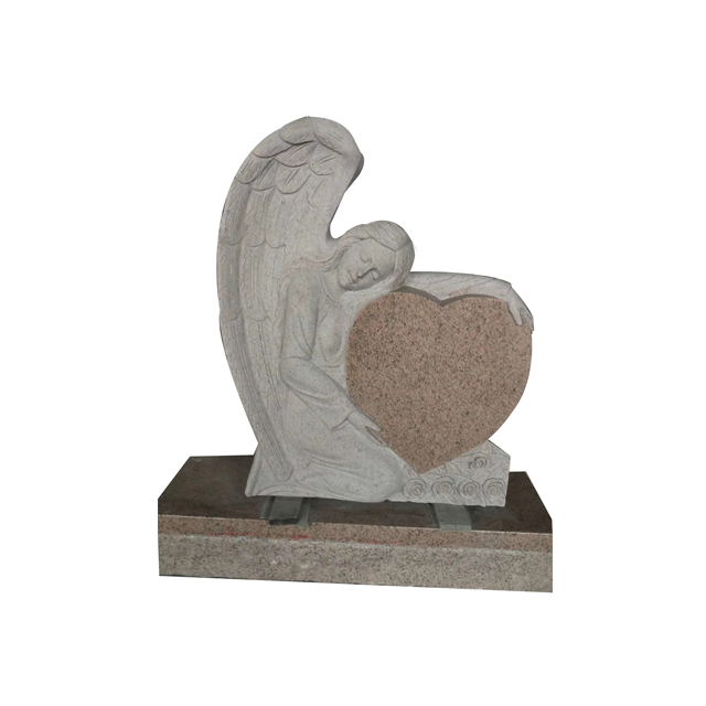 Pink Granite Angel Heart Headstone - Buy Angel Holding Heart Headstone ...